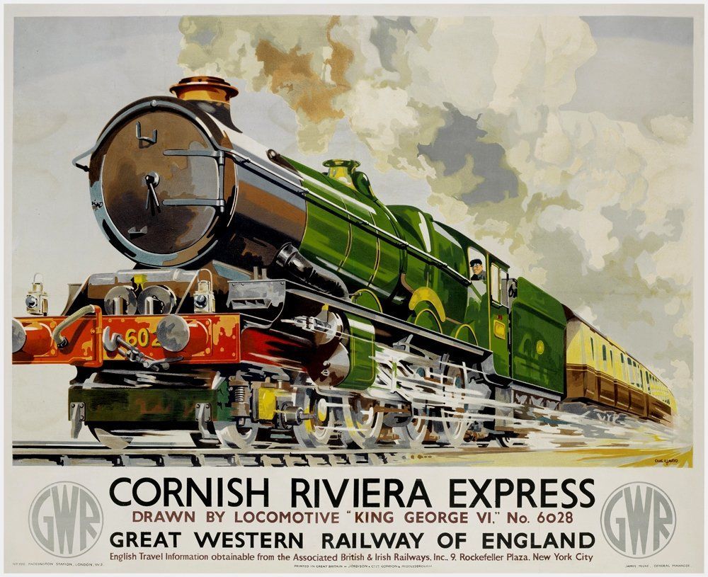 CORNISH RIVIERA EXPRESS, GWR - BRITISH - Vintage Posters - Barclay ...